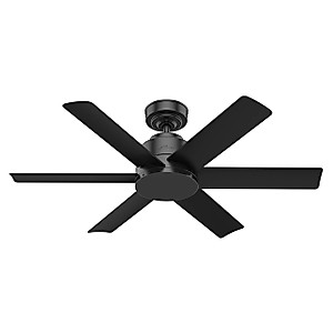 Hunter Fan Company 59613 Hunter Kennicott Indoor, Outdoor Ceiling Fan with Wall Control, 44, Matte Black Finish