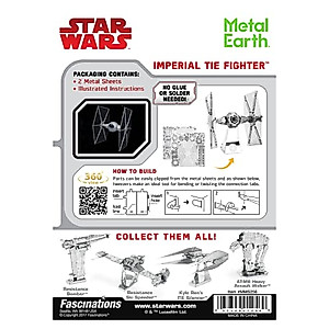 Metal Earth Fascinations Star Wars Imperial TIE Fighter 3D Metal Model Kit Bundle with Tweezers