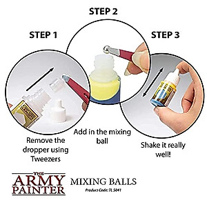 The Army Painter Hobby Starter Miniatures Paint Set, 10 Model Paints with Highlighting Brush Bundle with 100 Stainless Steel Mixing Balls for Model Paints for Plastic Models- Miniature Painting Kit