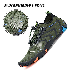 Mishansha Men Water Shoes Barefoot Swimming Shoes for Women Quick Dry Aqua Shoes Non-Slip Swim Pool Diving Surf Yoga Water Aerobics Socks Fern Green 10.5 Women/8.5 Men