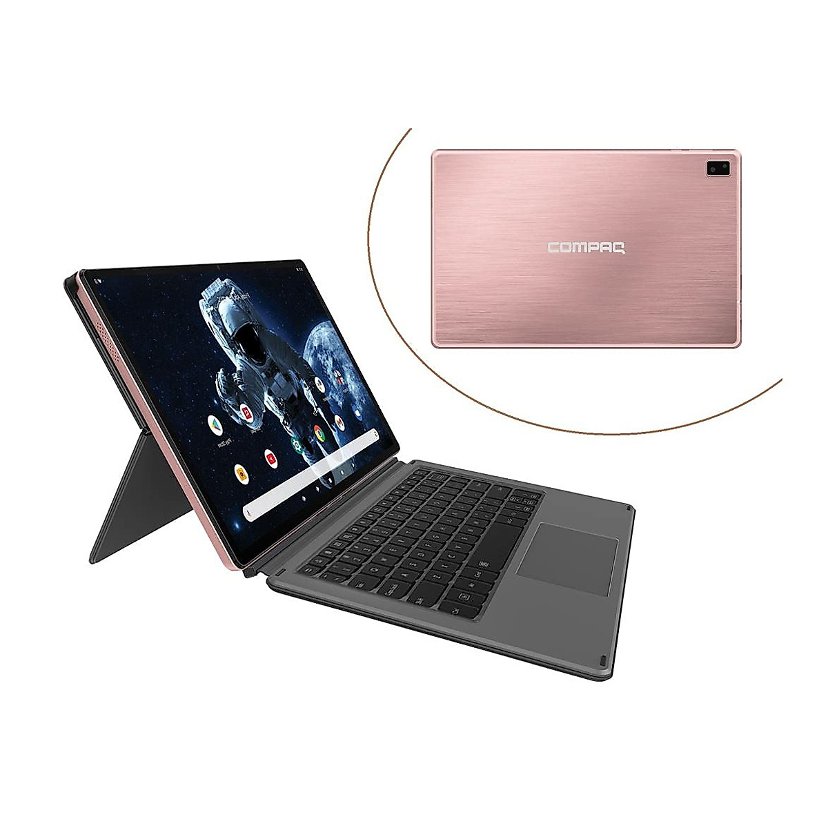 COMPAQ 11.6" 2 in 1 Android 11 Tablet 64GB Storage, 4GB RAM (Rose Gold)