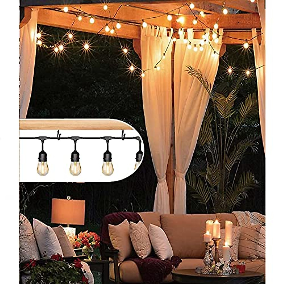 Bunhum Screw Hooks for Hanging Outdoor Lights, Q-Hanger Ceiling Hooks for Outdoor String Lights, Screw-in Eye Wall Hooks for Handing Plant Christmas Light Cup Led Wire Wind Chimes (Pack of 20)