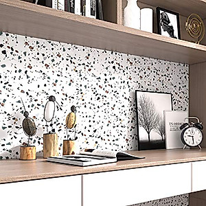 LACHEERY Terrazzo Peel and Stick Wallpaper 15.8"x160" Vinyl Countertop Contact Paper Terrazzo for Cabinets Counter Tops Waterproof Removable Wallpaper for Bedroom Decor Self Adhesive Wall Paper Roll