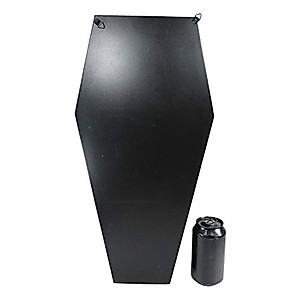 Ebros Gothic Graveyard Creepy Oddity Light Duty Black Coffin Casket Shelving Display Wall Hanging Floating MDF Wood Shelf with 3 Tiers 19.5" Tall 9.5" Wide Dead Alchemy Home Office Room Accent