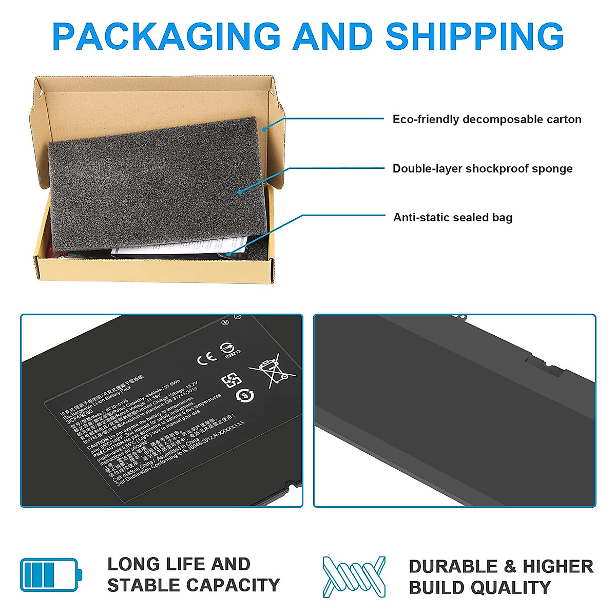 RC30-0196 Laptop Battery for Razer Blade Stealth 2016 v2 2017 i7-7500U i7-8550u 13.3" RZ09-01962W10 RZ09-0239 RZ09-02393E31 RZ09-01962E52 RZ09-01962E53 RZ09-01962E20 RZ09-01962E10 RZ09-01962E12