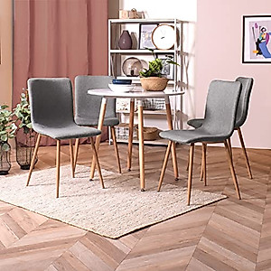 COZYCASA Dining Chairs Set of 4 Scandinavian Modern Style Fabric Dining Chairs Kitchen Chair Accent Chair for Living Dining Room Club Guest Set of 4 Gray