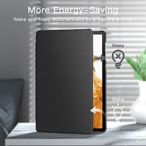 JETech Case for Samsung Galaxy Tab S8 2022/S7 2020 11-Inch with S Pen Holder, Slim Folio Stand Protective Tablet Cover, Multi-Angle Viewing (Black)