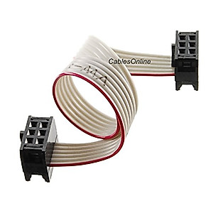 CablesOnline, 12-inch 6-Pin (2x3) 2.54mm-Pitch Female to Female 6-Wire IDC Flat Ribbon Cable, FR-0612