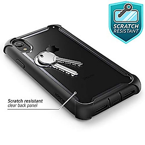 i-Blason Ares Case for iPhone XR 2018, Full-Body Rugged Clear Bumper Case with Built-in Screen Protector (Black)
