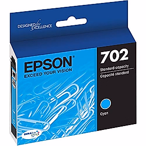 EPSON T702 DURABrite Ultra -Ink Standard Capacity Cyan -Cartridge (T702220-S) for select Epson WorkForce Pro Printers