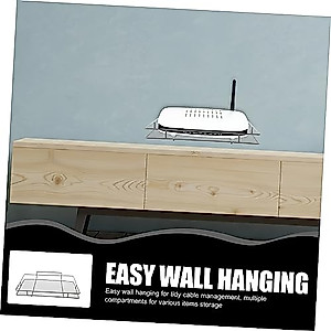 Cabilock Iron Nail- Router Storage Rack Bathtub Faucet Handles Bathroom Decor Tv Lower Row Small Wall Shelves Tv Top Shelf Router Shelf No Drill Tv Mount Wall Hanging Storage Rack Grey