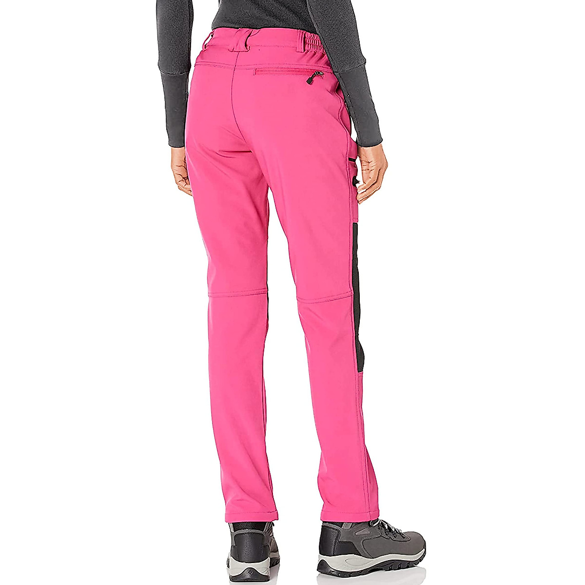 DAFENGEA Women's Snow Ski Pants Fleece Hiking Waterproof Windproof Softshell Outdoor Snowboard Pants,CFK1682W-Pink-S