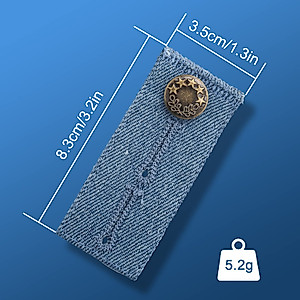 LUTER Set of 4 8.5 x 3.5 cm Extension Trousers for Pregnancy Men Women Jeans Trousers Skirts (4 Colours)