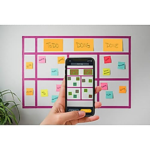 Post-it Super Sticky Notes, 8x6 in, 4 Pads, 2x the Sticking Power, Energy Boost Collection, Bright Colors, Recyclable (6845-SSPL)