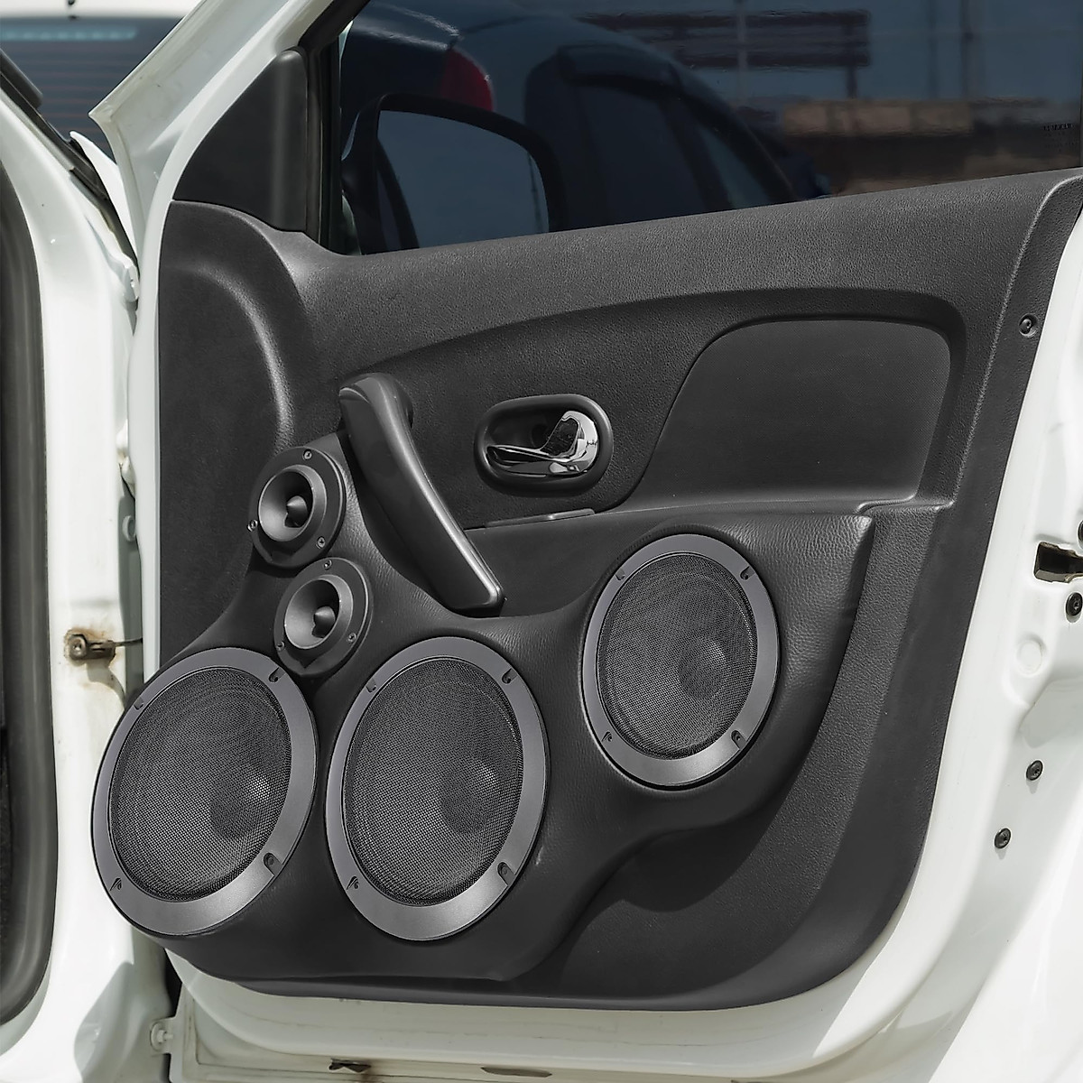 X AUTOHAUX 6.5" Titanium Tone Audio Speaker Cover Mesh Subwoofer Grill Horn Glossy Guard Protector