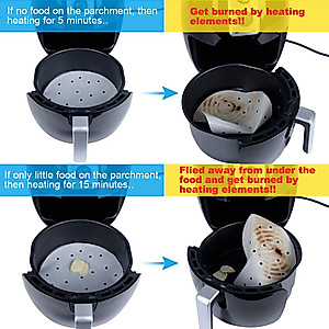 YQL 7 Inch Air Fryer Liner,200PCS Parchment Paper for Air Fryer Precut Perforated Parchment Paper Bamboo Steaming Paper for Steaming Basket and More