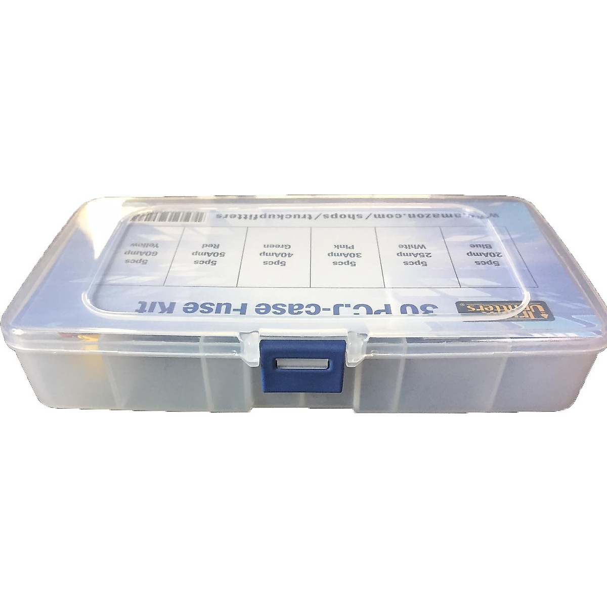 Truck Upfitters 30 pc Automotive Low Profile JCASE Compatible Box Shaped Fuse Kit for Foreign and Domestic Pickup Trucks, Cars and SUVs. Comes with Carrying case & 20, 25, 30, 40, 50, & 60 amp fuses!