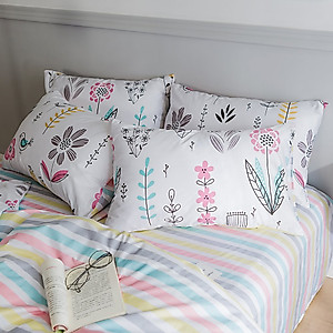 HighBuy 100% Cotton Rabbit Print Pillowcases Set 2pcs, 20''×26'' Kids Queen Decorative Pillow Cover,Set of 2,Standard,Envelope Closure Standard Pillowcase