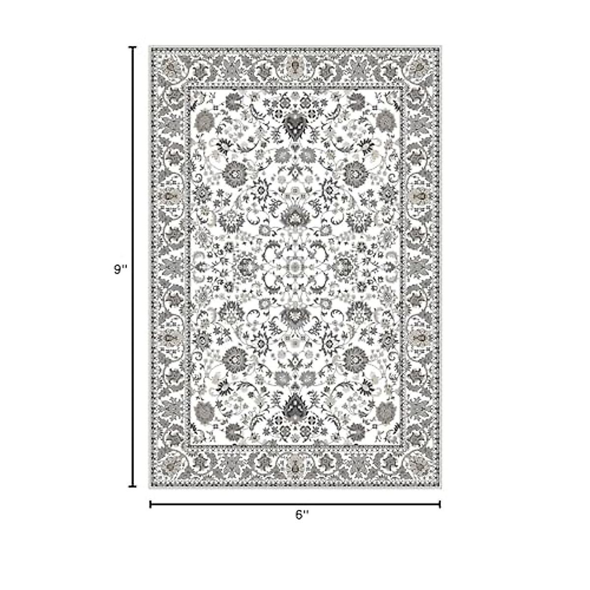 Boho Vintage Area Rug - 6x9 Large Washable Living Room Rug Ultra-Thin Non-Slip Non-Shedding Print Floor Carpet for Bedroom Home
