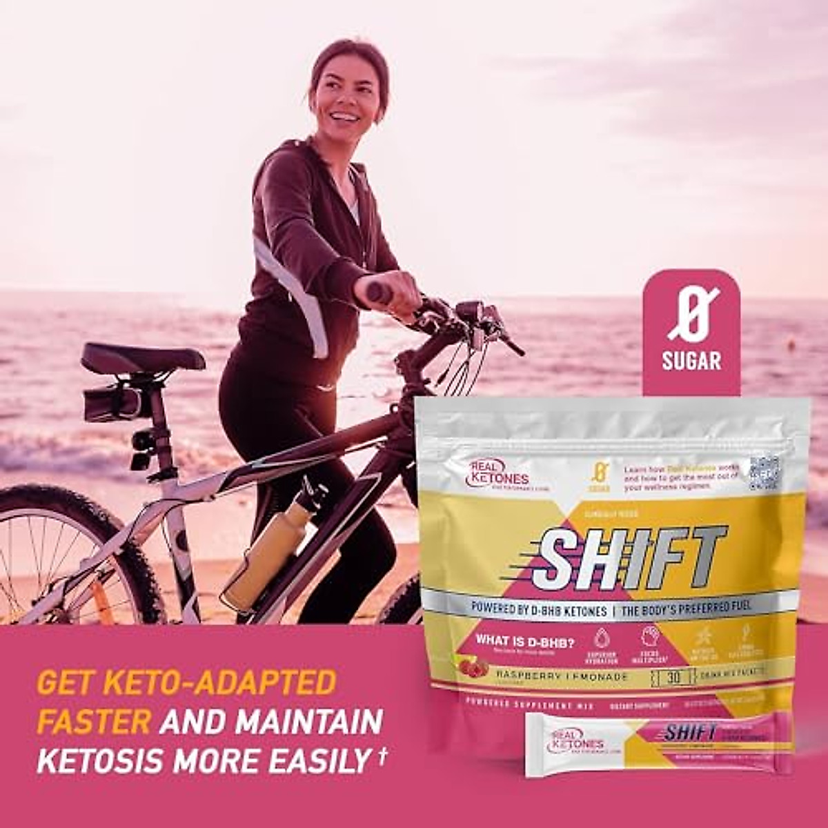 BHB Exogenous Ketones Drink Mix Packets - Real Ketones Keto Electrolytes Powder Packets No Sugar with 4 Main Fasting Electrolytes plus Hydrating Patented Keto BHB - 30 Count Raspberry Lemonade