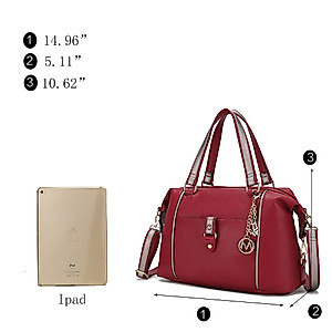 MKF Collection Lightweight Satchel Travel Bag for women, Vegan Leather Large Shoulder Handbag Purse