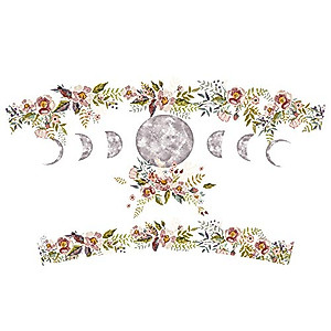 Tervis Floral Moon Phases Made in USA Double Walled Insulated Tumbler Travel Cup Keeps Drinks Cold & Hot, 16oz, Quartz