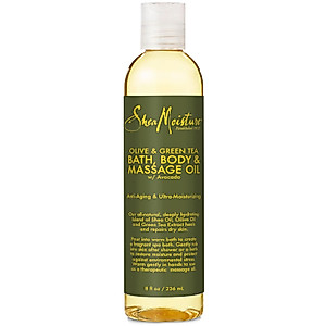 SheaMoisture Massage Oil - Olive & Green Tea with Avocado Oil, Deeply Moisturizing Bath & Body Massage Oils for Dry Skin, 8 Fl Oz