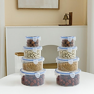 Generic Set Of 4 Food Storage Plastic Containers Set with Locking Lids, Leak Proof, Airtight, Nested, Dishwasher Variety Of Sizes, White