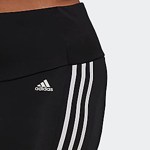 adidas womens 3-Stripes Short Tights Black/White Large