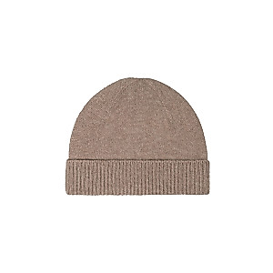 Style Republic Women’s Ribbed Cuff Beanie, 100% Cashmere, Soft & Stretchy with Ribbed Edge, Warm Hat for Winter (Nougat)