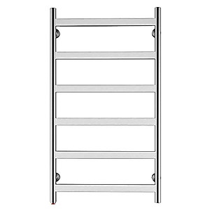 HEATGENE Towel Warmer 6 Flat Bar Towel Dryer Wall-Mounted Plug-in Bath Towel Heater - Brushed