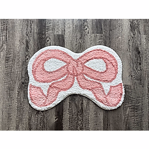Luxape Bow Rug - Bow Shaped Rug - Handmade & Premium- 30in (75cm) - Uno Reverse Rug - Designer Rugs - Aesthetic Room Decor - Cute Room Decor Coquette bathmat Rug
