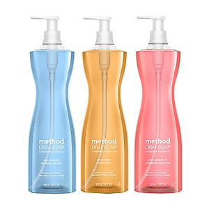 Method Dish Soap Variety Pack, Sea Minerals, Clementine, Pink Grapefruit, 18 oz each, 3 CT