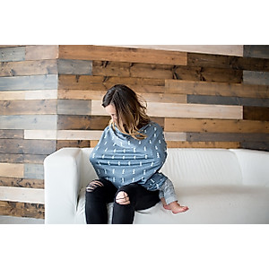 Baby Car Seat Cover Canopy and Nursing Cover Multi-Use Stretchy 5 in 1 Gift "North" by Copper Pearl