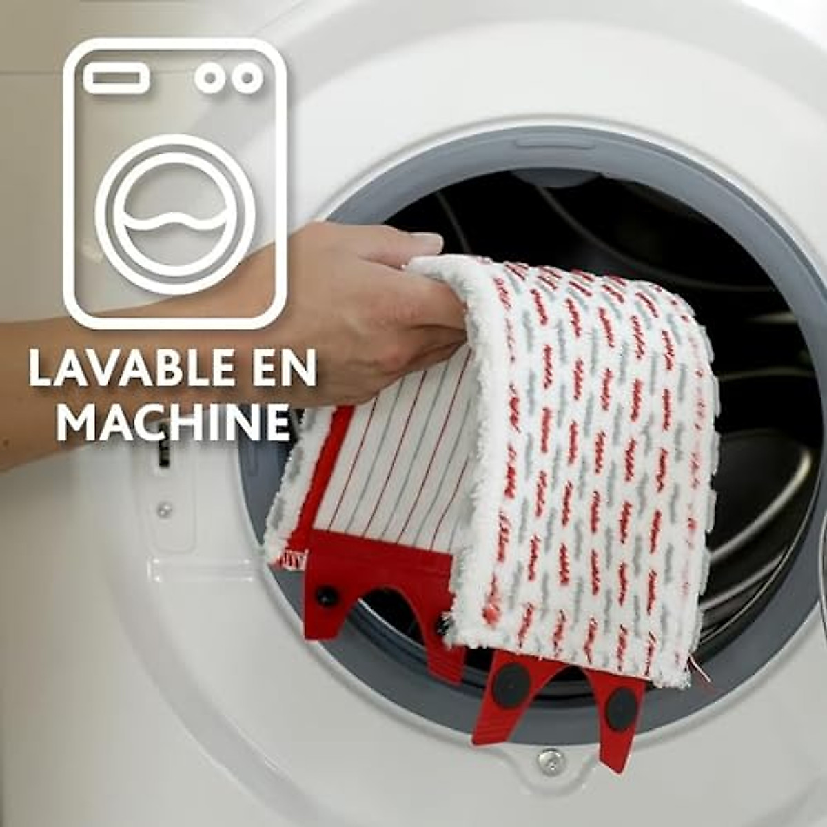 Vileda UltraMax Flat Mop Refill, 1 Count (Pack of 1), White/Red