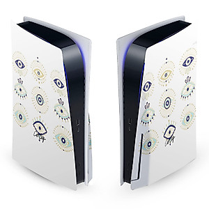 Head Case Designs Officially Licensed Cat Coquillette Blue Gold Art Mix Vinyl Faceplate Sticker Gaming Skin Decal Cover Compatible With Sony PlayStation 5 PS5 Disc Edition Console