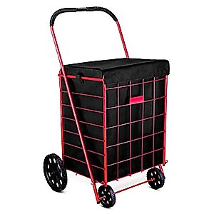 Shopping Cart Liner - 18" X 15" X 24" - Square Bottom Fits Snugly Into a Standard Shopping Cart. Cover and Adjustable Straps for Easy and Secure Attachment. Made from Waterproof Material, Black