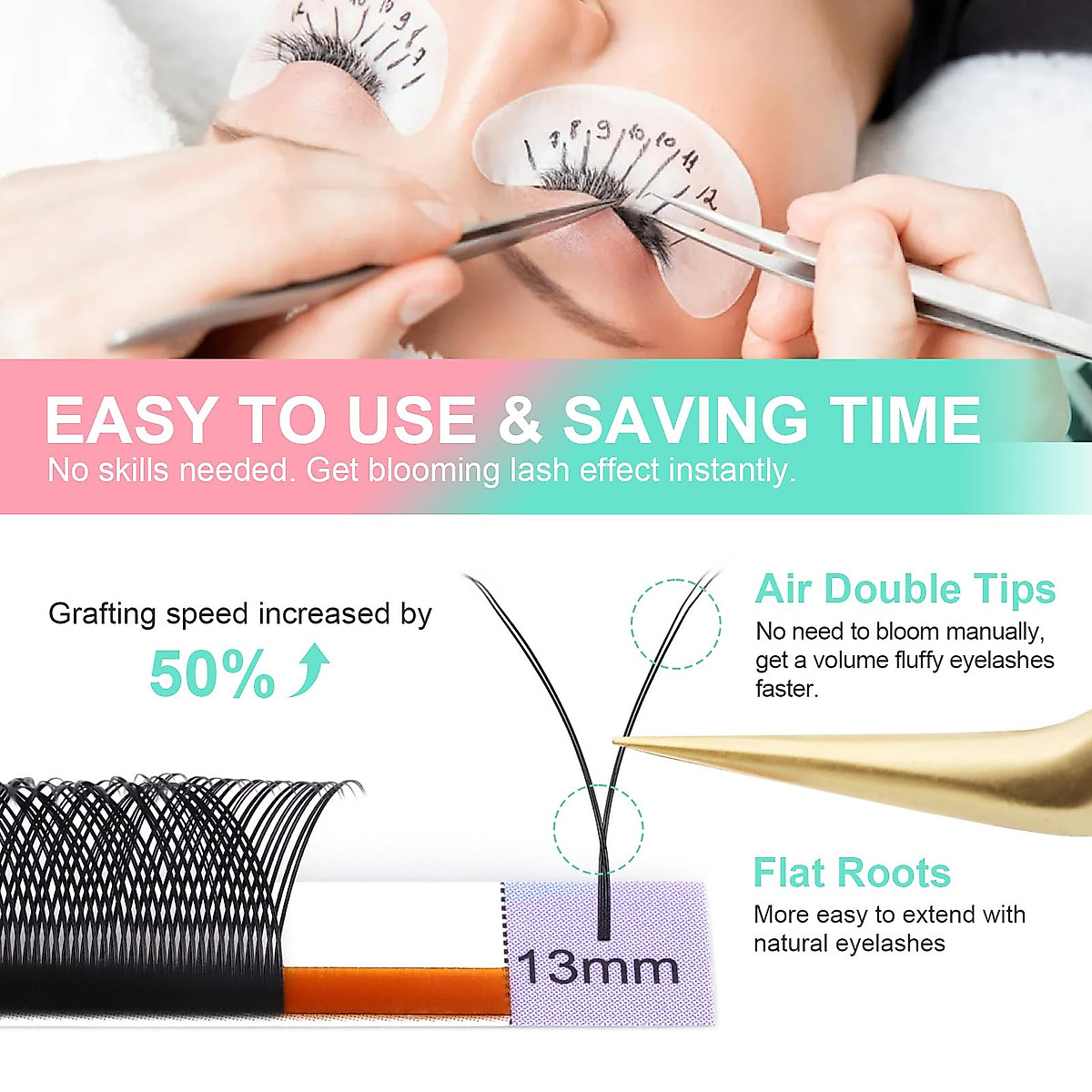 NAGARAKU yy Eyelash Extensions Supplies y lash 0.07mm D curl Mix Tray 8-15mm Premade 4D Easy Fan Russian Volume Cluster Faux Mink Matte 12 rows pre Fanned Wispies Crisscross Eye Lashes