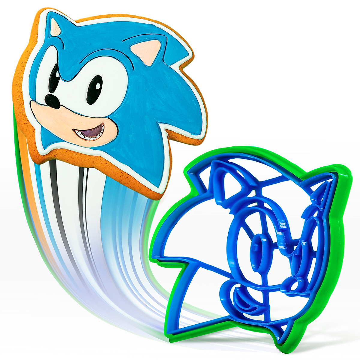 Cookie Cutter by 3DForme,For Sonic Baking Cake Fondant Frame Mold for Buscuit, Set 2 Piece Made in Ukraine