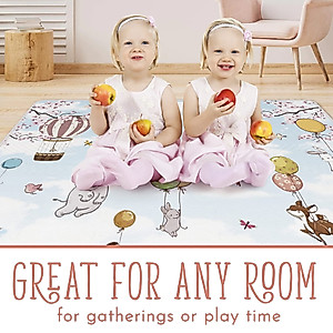 Splat Mat Under High Chair Splash Mat - 51" Floor Protection SI Anti-Slip Waterproof Washable High Chair Mat Multipurpose Table Cloth Portable Picnic Play Mat with Early Education Pattern Splash Mat