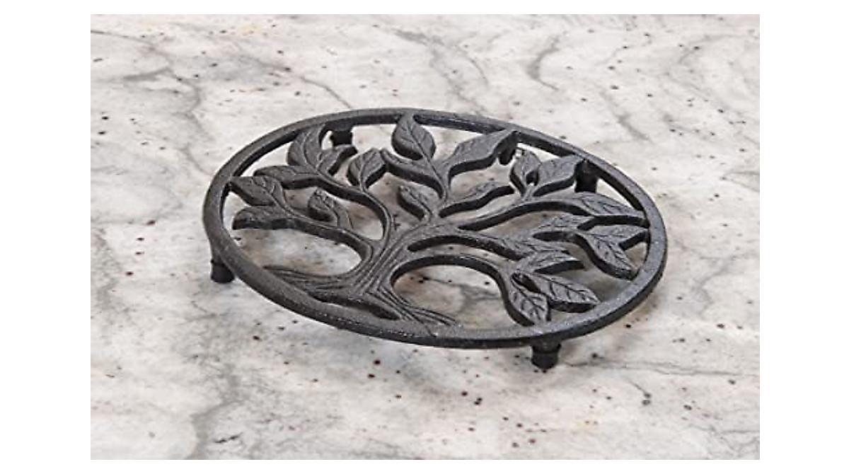 Gasaré Cast Iron Trivet for Hot Dishes - Rustic Tree Roots Design