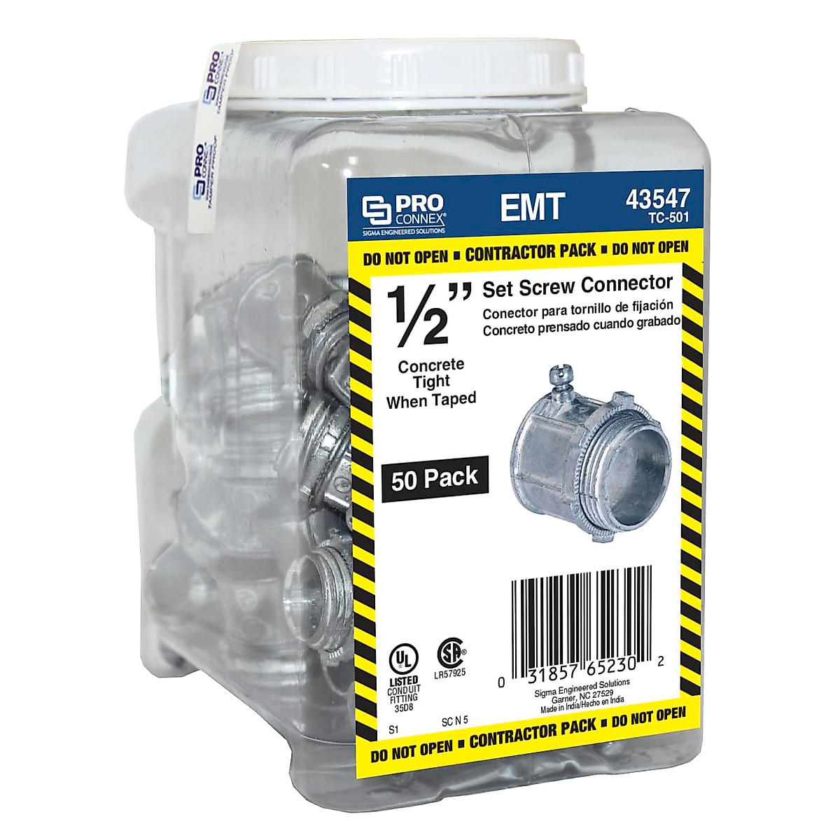 SIGMA ENGINEERED SOLUTIONS ProConnex TC-501 EMT Set Screw Connector 1/2" 50-Pack