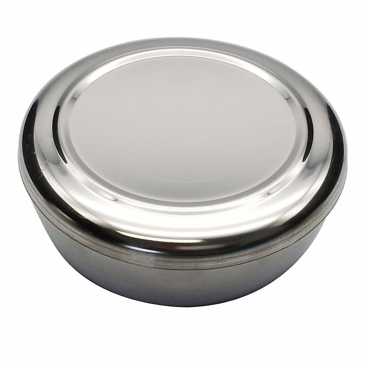 GARASANI 3 Pack Korean Traditional Stainless Steel Good Fortune Rice Bowl with Lid Set (Silver 3Pcs)