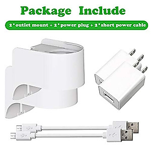 Outlet Mount for Ring Indoor Cam, 2 Pack Plug-in Wall Mount Stand with Power Adapter Only for Ring Indoor Camera, 360 Degree Swivel and Space Saving Design (Ring Camera are Not Included.)