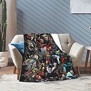 Horror Movie Characters (Many Faces of) Flannel Blanket,Super Soft, Comfortable and Warm, Perfect for Sofa, Living Room and Bedroom 80"X60"
