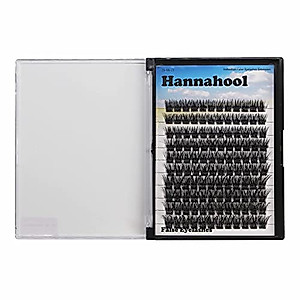 Hannahool 120pcs D Curl Individual Wide Stem Cluster DIY Eye Lashes Extensions Mixed 10-12-14-16mm/14-16-18mm/12-14-16mm Makeup Dramatic Volume Lashes (mixed 14-16-18mm)