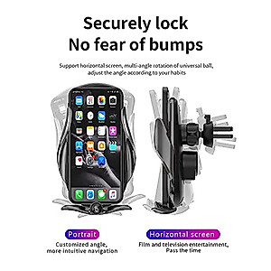 MEIMFY Wireless Car Charger Mount,Auto Clamping Air Vent Phone Holder for Car,New Upgraded Model,15W Qi Fast Charging/Magnetic DC Charging for All Mobile Phones,iPhone,Samsung,Pixel