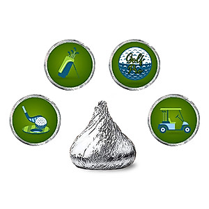 Golf Theme Round Candy Sticker - Golfing Birthday or Retirement Party Favors Sticker Labels Fit Chocolate Candy (160 Pieces）
