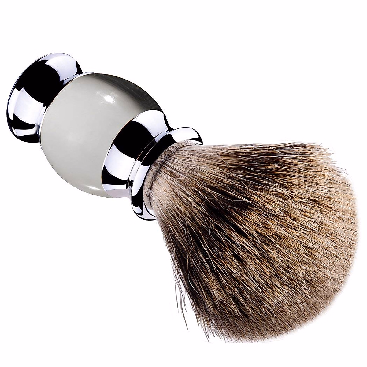 Grandslam Finest Badger Shaving Brush with Resin Handle- Engineered for the Best Shave of Your Life (Gray)