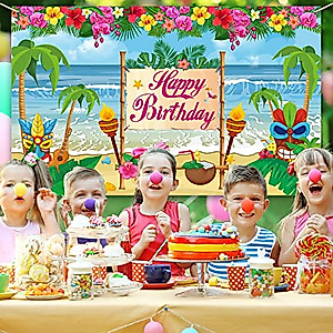 Summer Hawaiian Birthday Backdrop for Hawaiian Luau Party Decorations Hawaiian Aloha Beach Banner for Aloha Luau Birthday Party Supplies Photo Booth Props Banner